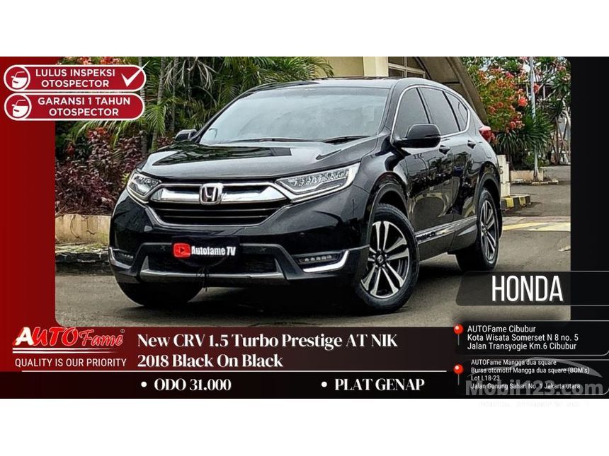 Jual Mobil Honda CR-V 2018 Turbo Prestige 1.5 di DKI Jakarta Automatic ...
