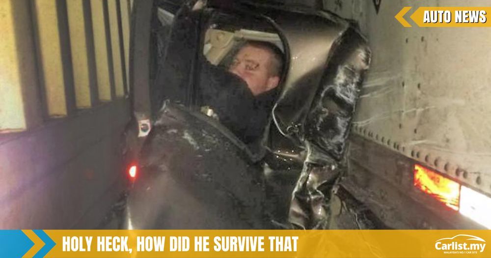 Luckiest man gets squashed by 2 lorries but walks away with almost ...