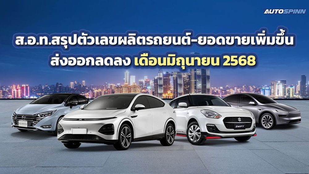 ส.อ.ท.เผยตัวเลขยานยนต์ มิ.ย. 68 ยอดขายผลิต-ยอดขายในประเทศฟื้น ส่งออก ...