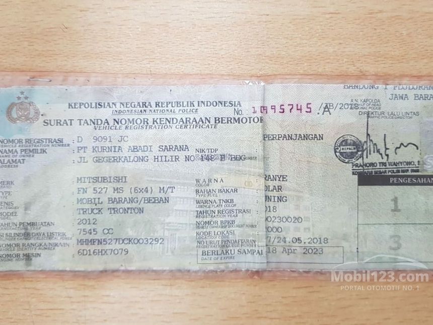 Jual Mobil Mitsubishi Fuso 2012 FN 527 MS 7.5 di Jawa Barat Manual ...