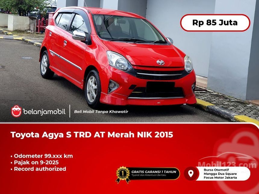 Jual Mobil Toyota Agya 2015 TRD S 1.0 di Banten Automatic Hatchback Merah Rp 85.000.000 ...