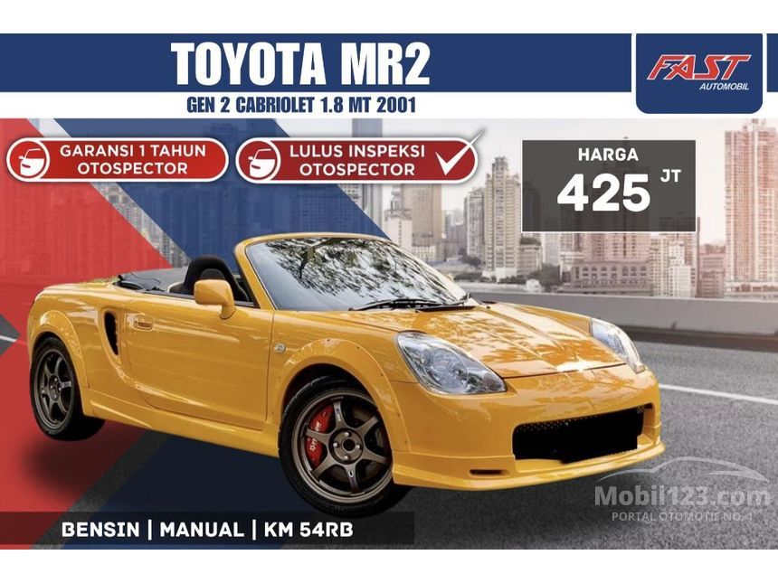 Jual Mobil Toyota MR2 2001 Spyder 1.8 di DKI Jakarta Manual Convertible ...